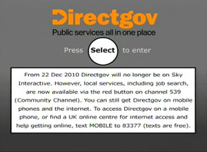 Directgov shuts Sky interactive service