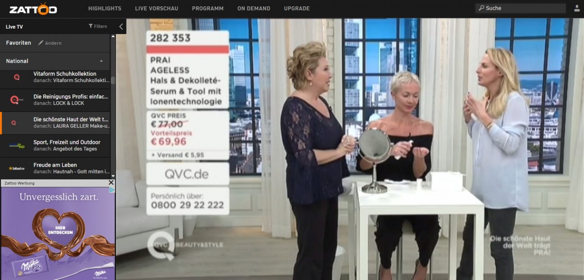 QVC Deutschland expands Zattoo line-up