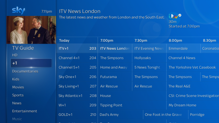 Sky reshuffles EPG line-up