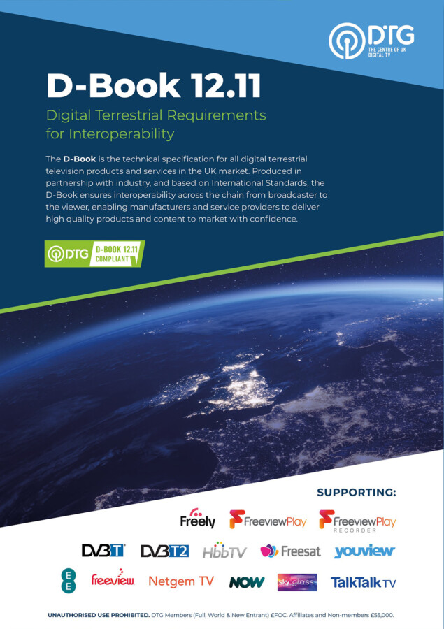 DTG publishes D-Book 12.11 to steer UK TV interoperability under Media Act